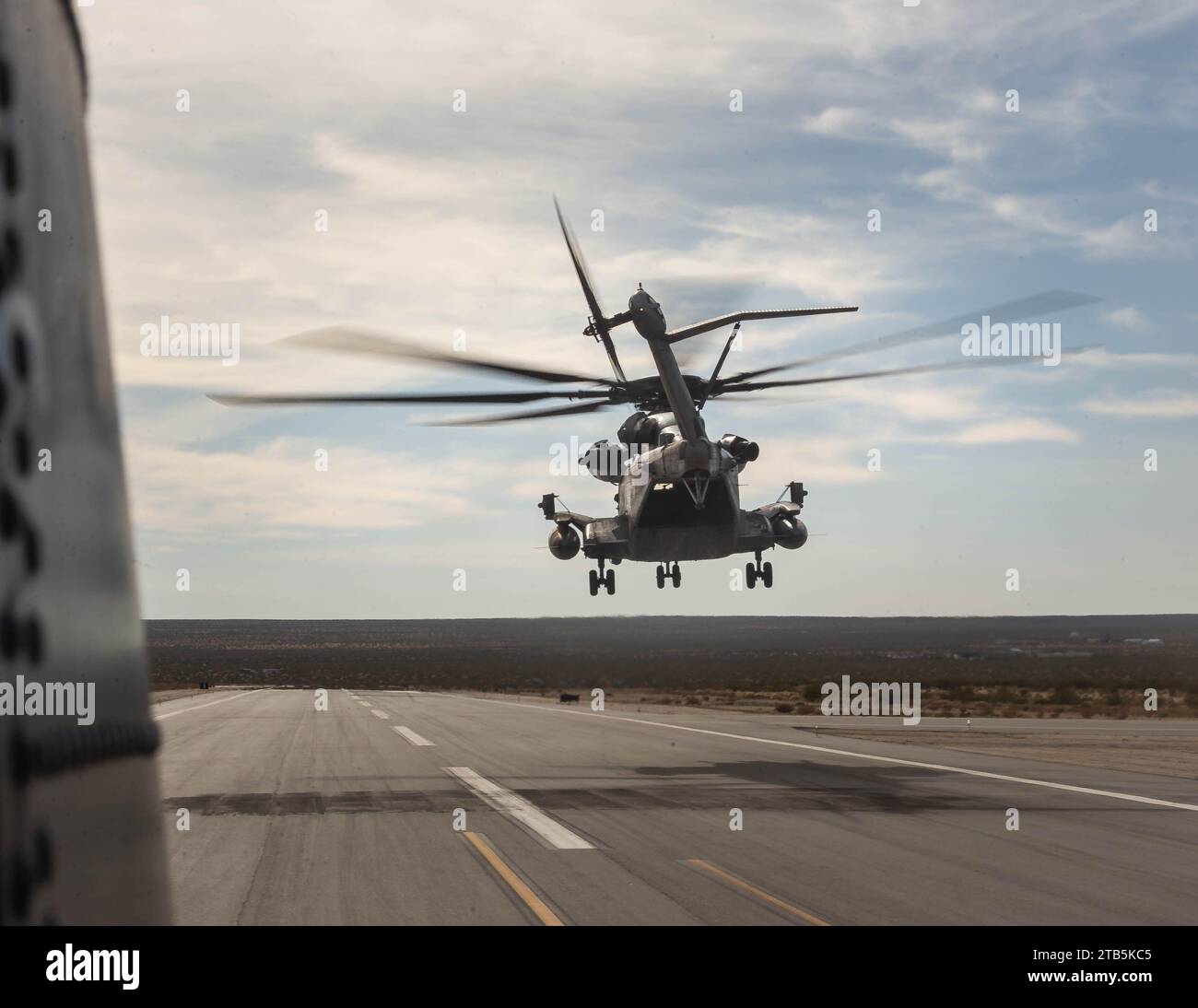 A U.S. Marine Corps CH-53E Super Stallion helicopter with Marine Heavy ...