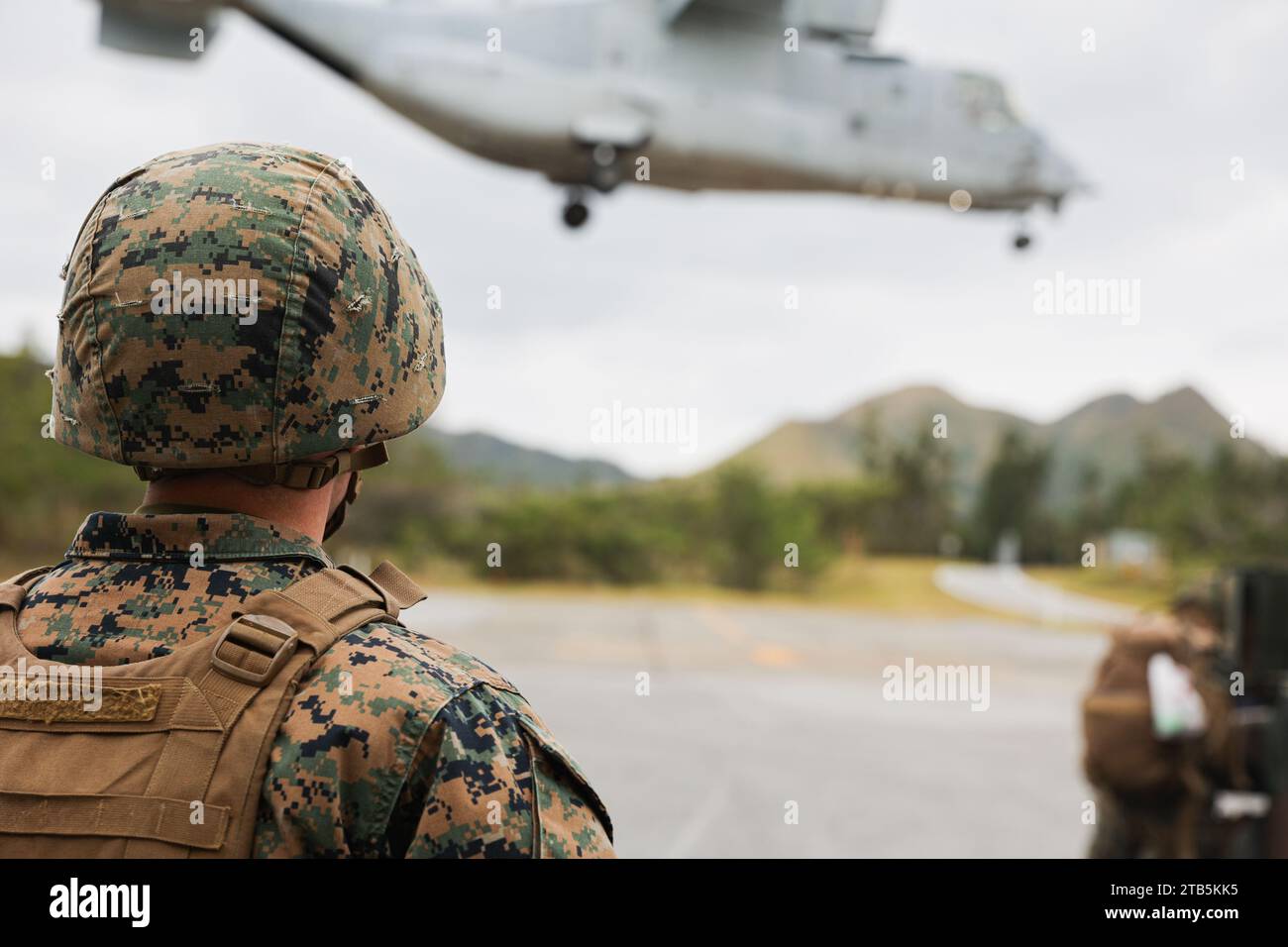 A U.S. Marine with Marine Aviation Logistics Squadron (MALS) 36 ...