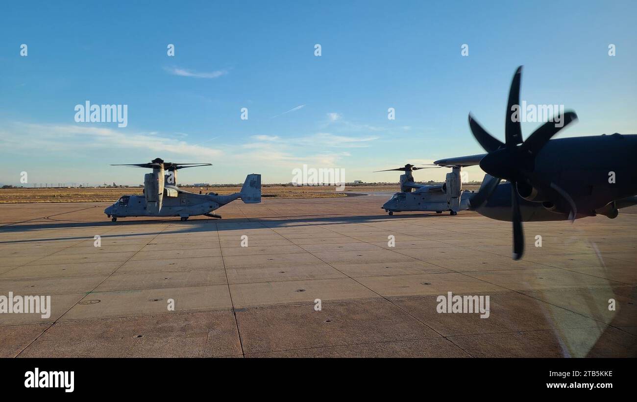 A U.S. Marine Corps MV-22B Osprey assigned to Marine Medium Tiltrotor ...