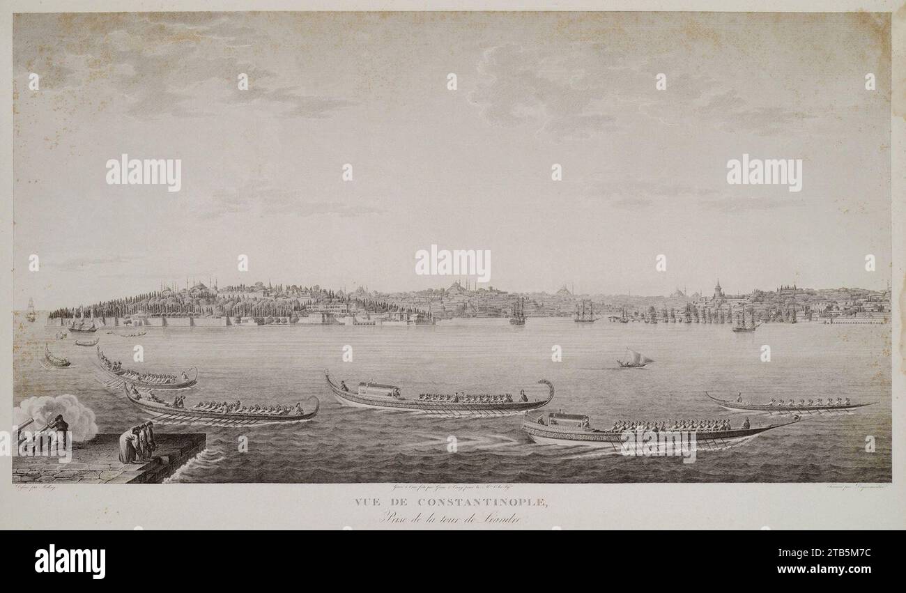 Vue de Constantinople, prise de la Tour de Léandre - Melling Antoine ...