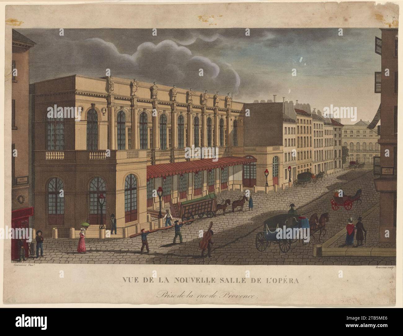 Vue de la nouvelle salle de l'Opéra prise de la rue de Provence Stock ...