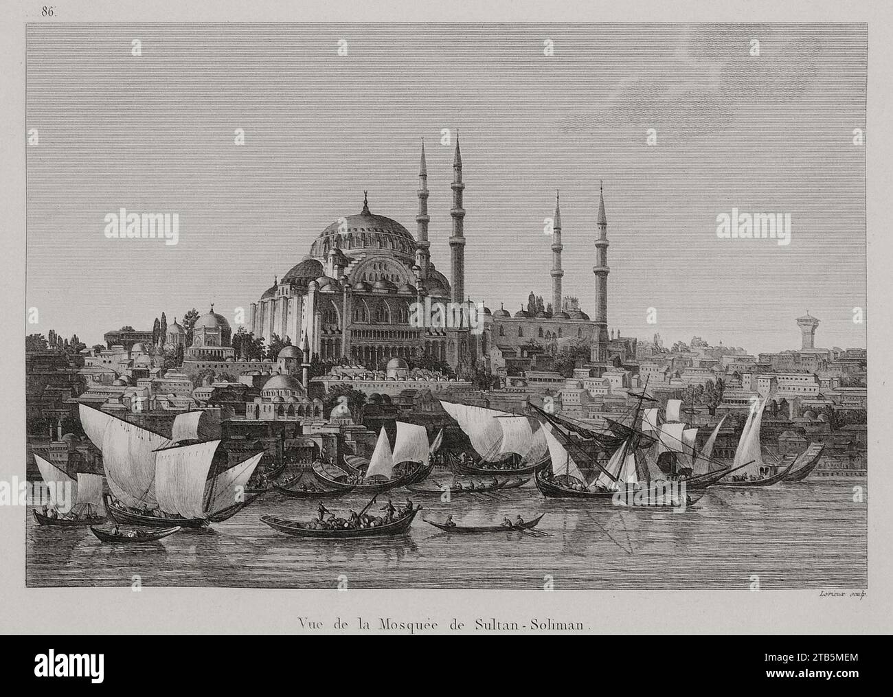 Vue de la Mosquée de Sultan-Soliman - Choiseul-gouffier Gabriel Florent ...