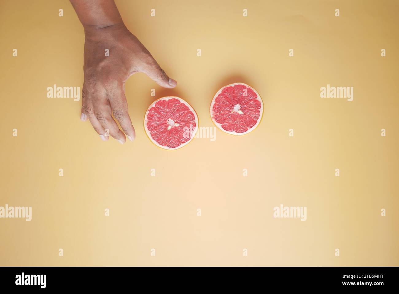 Top view hand pick red hi-res stock photography and images - Alamy