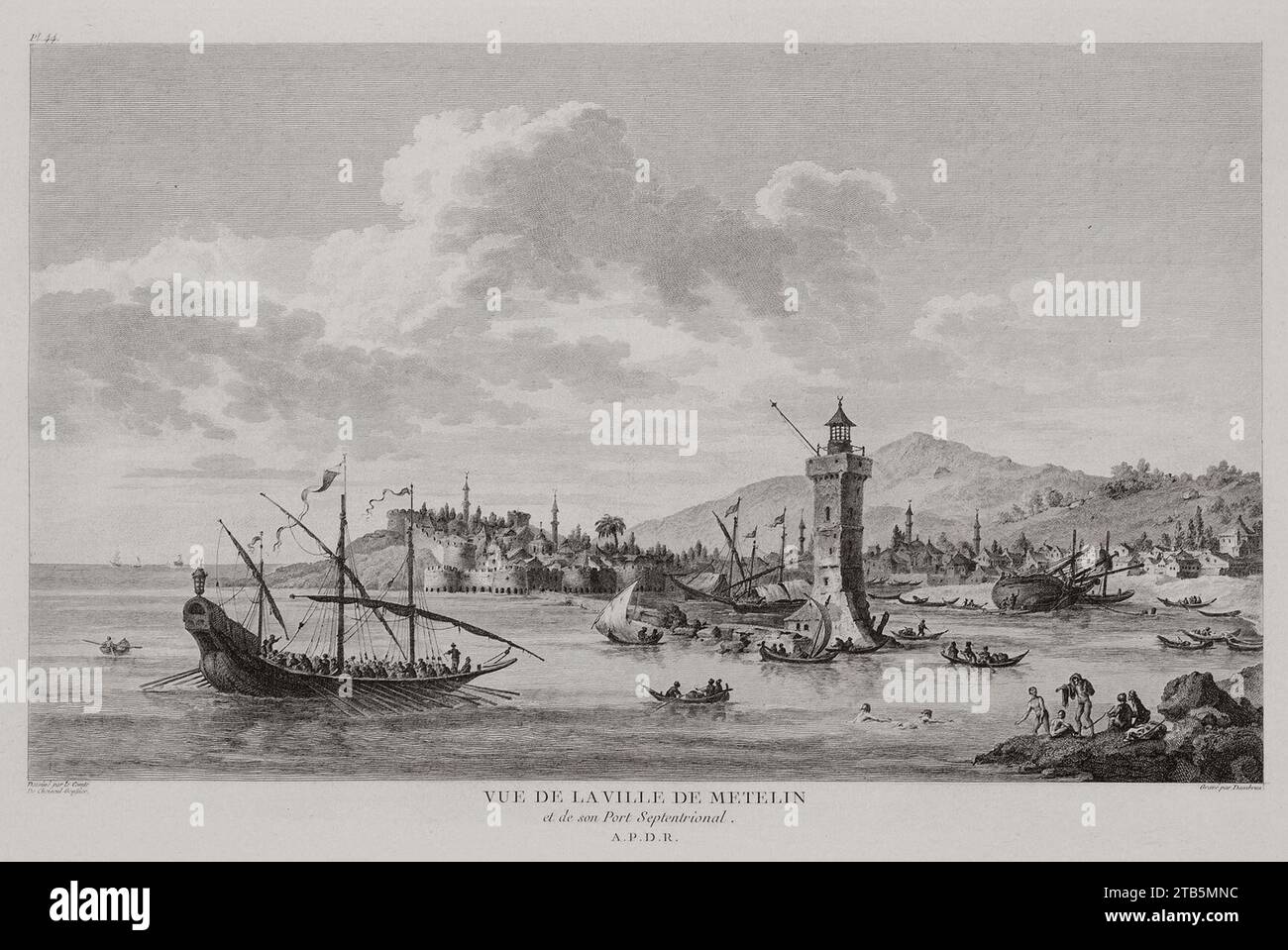 Vue de la ville de Metelin et de son Port Septentrional - Choiseul ...