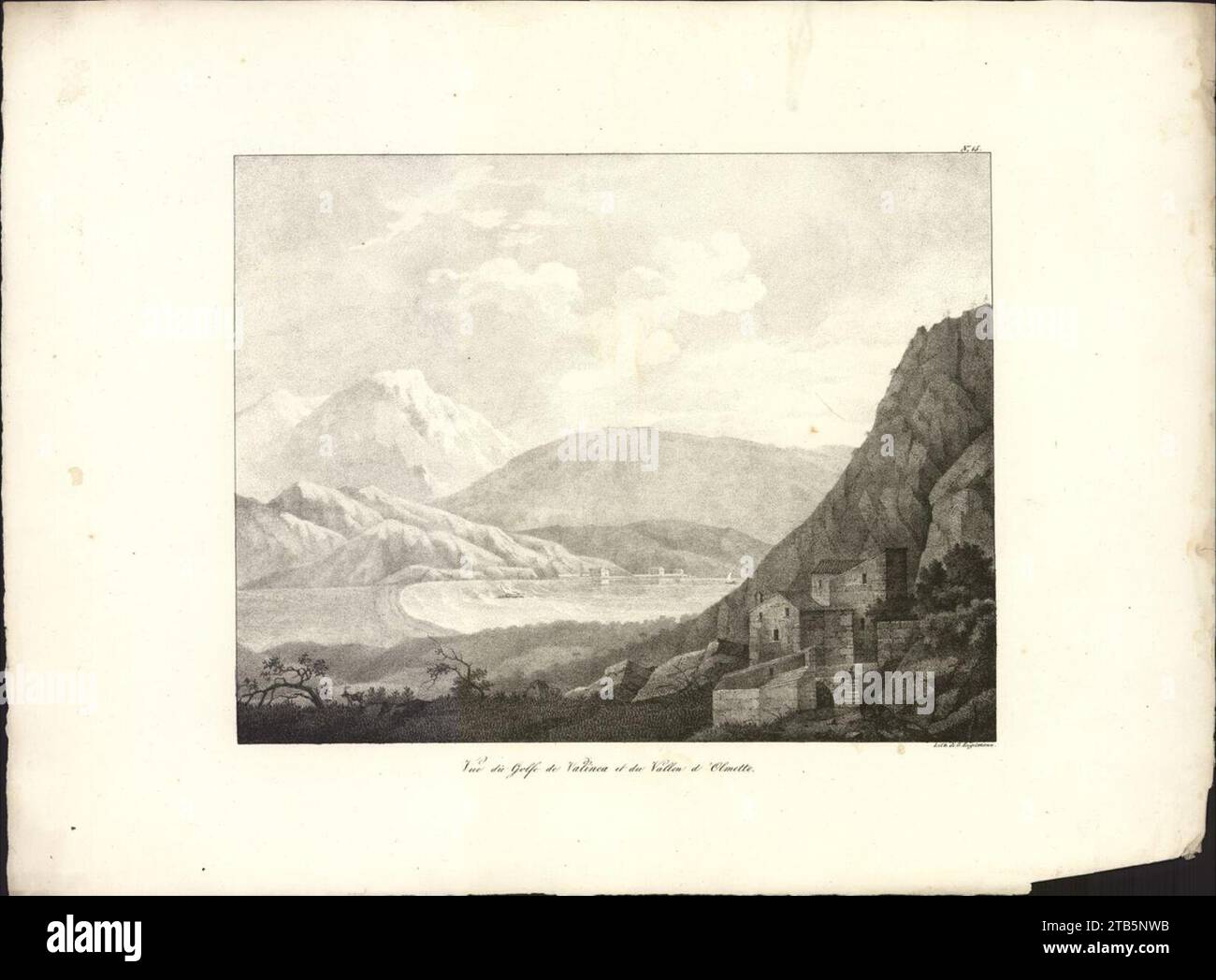 Vue du Golf de Valinca et du Vallen d'Olmette, objectnr A 59317 Stock ...