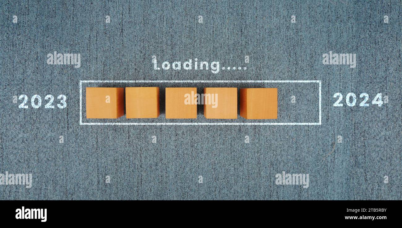 2023 to 2024 loading bar. Happy New Year 2024. Loading bar end of the ...