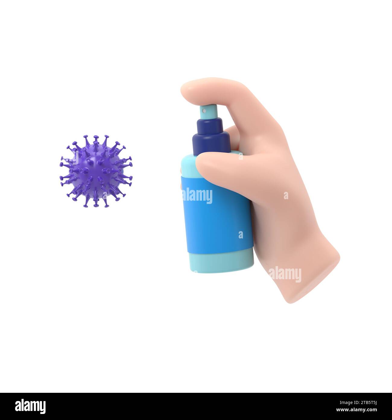 Man in gloves holds bottle of antiseptic spray. Antibacterial flask ...