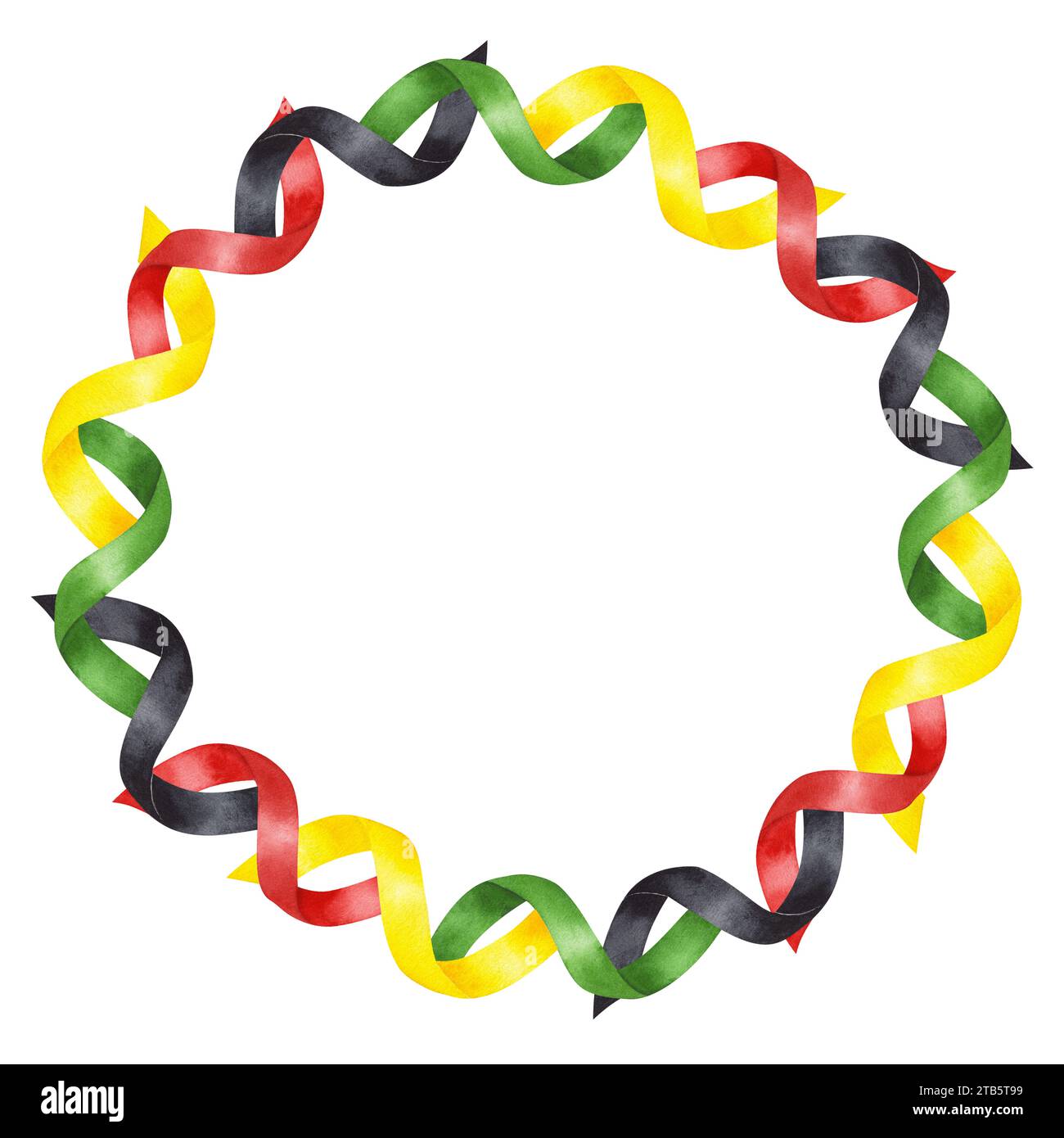 Round wreath red black green yellow ribbons. Kwanzaa, Black history ...