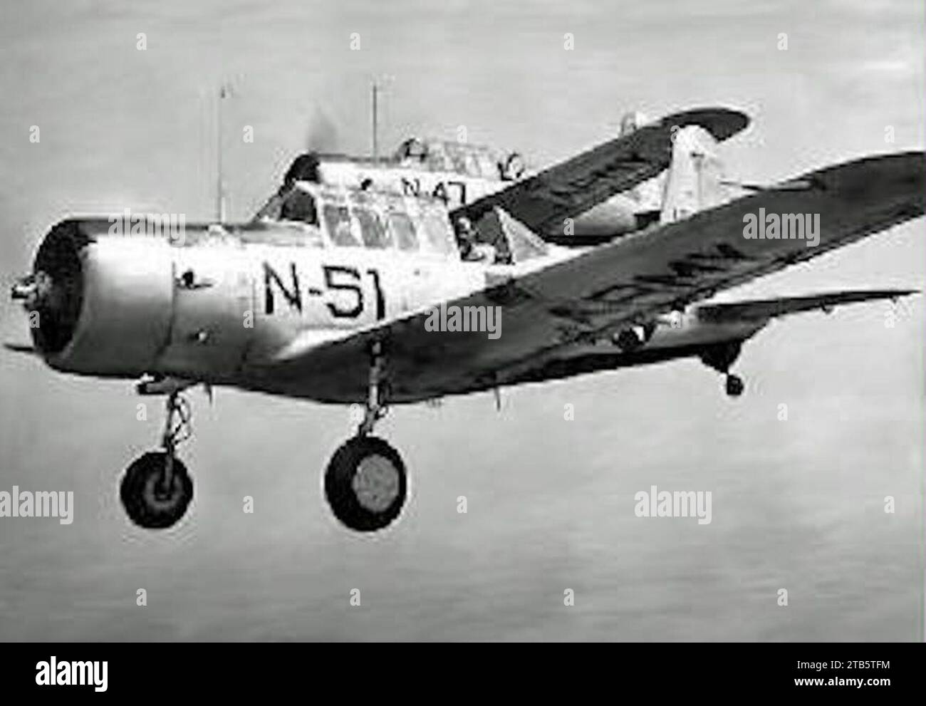 Vultee BT-13 Valiant Two-Ship formation at Perrin Field TX Stock Photo ...