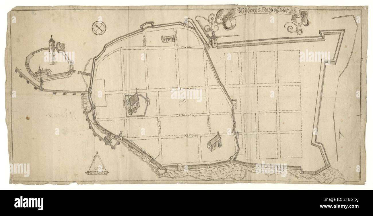 Vyborg map of 1644 Stock Photo - Alamy