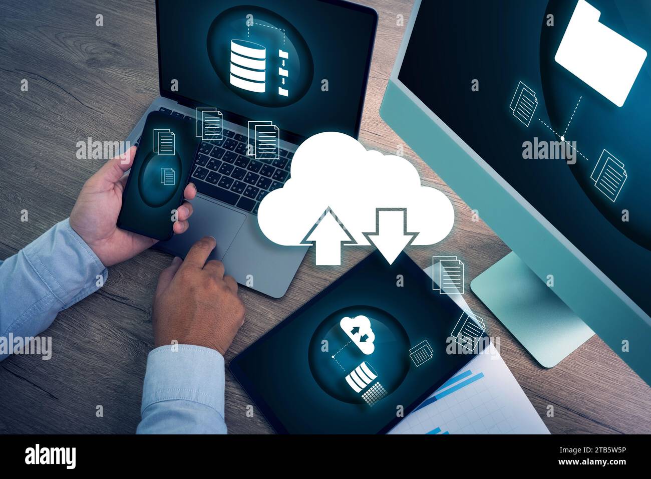 cloud computing business network server storage technology concept ...