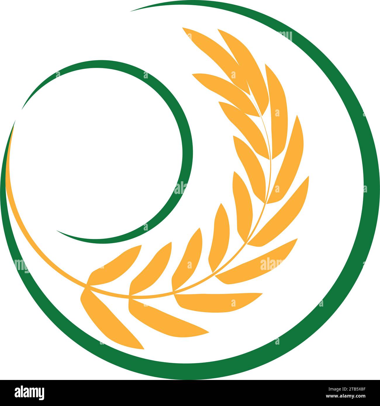 Ear of paddy rice isolated on white background. Icon vector ...