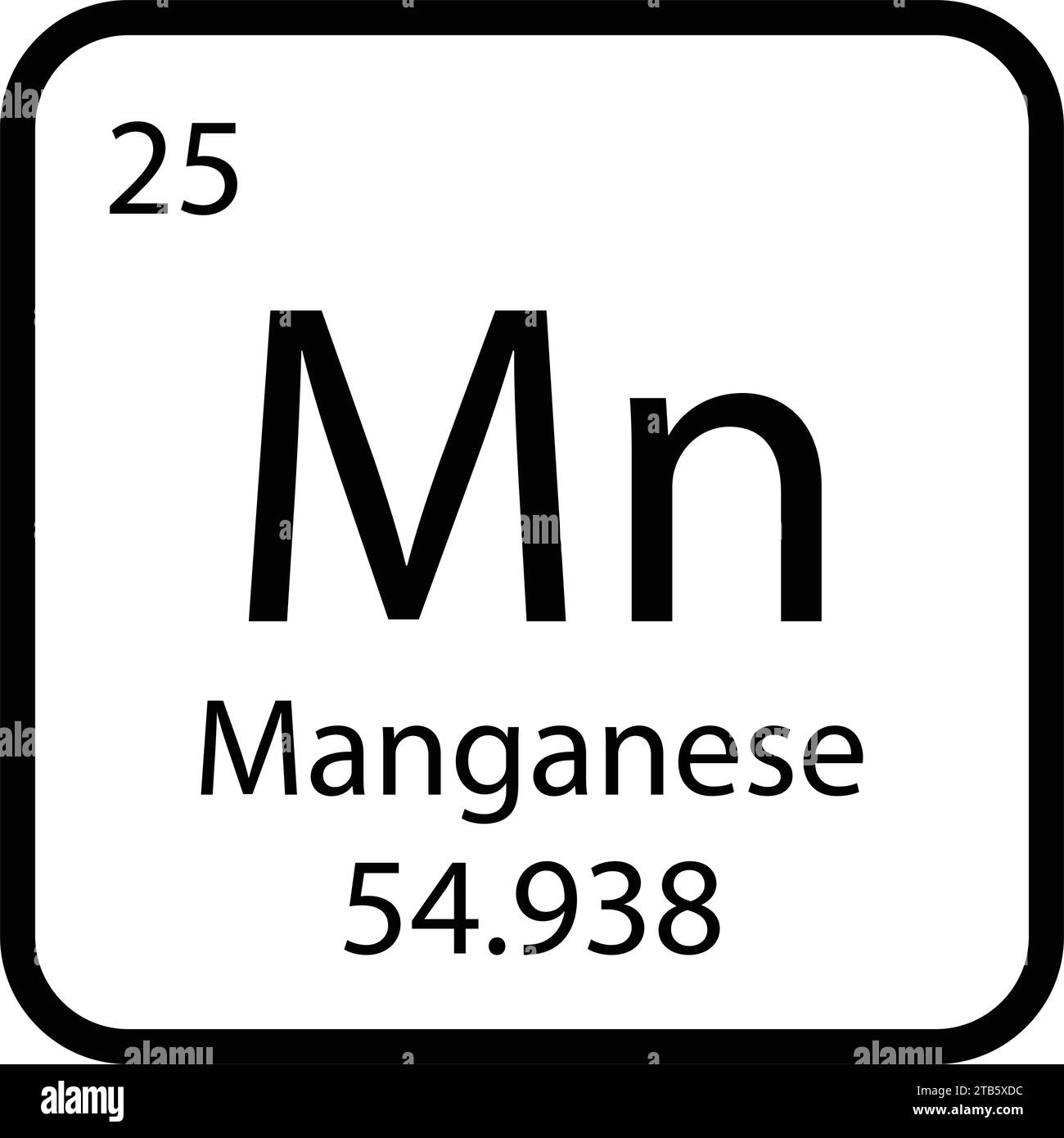 Carbon Manganese Chemical Element Periodic Table Hi Res Stock