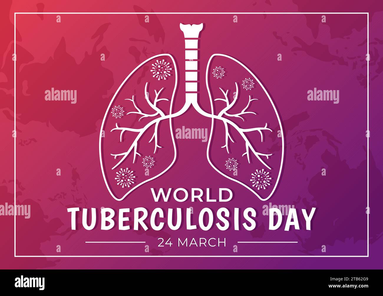 World Tuberculosis Day Vector Illustration on March 24 with Lungs and Bacteria to TB Awareness ...