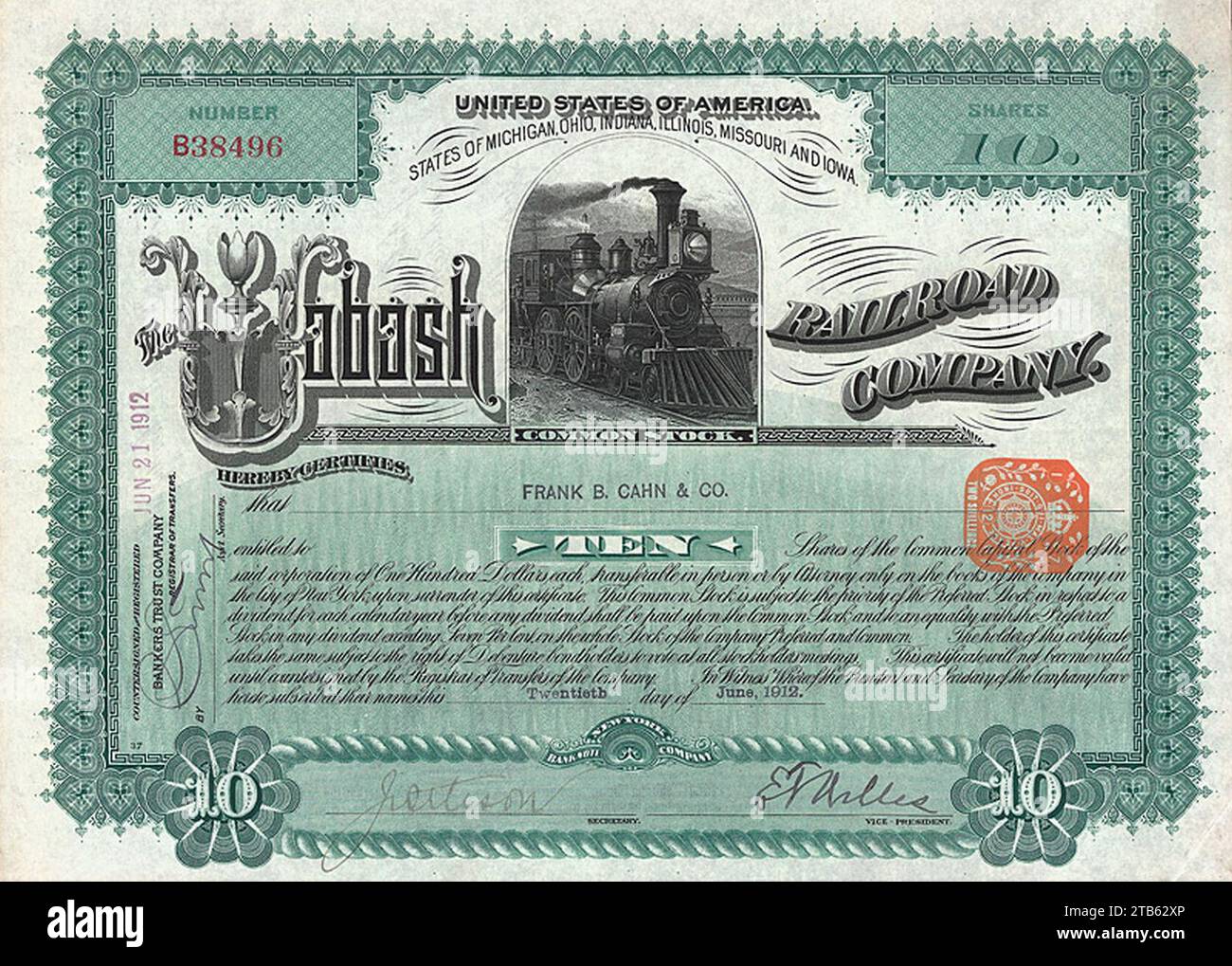 Wabash Railroad 1912 Stock Photo - Alamy