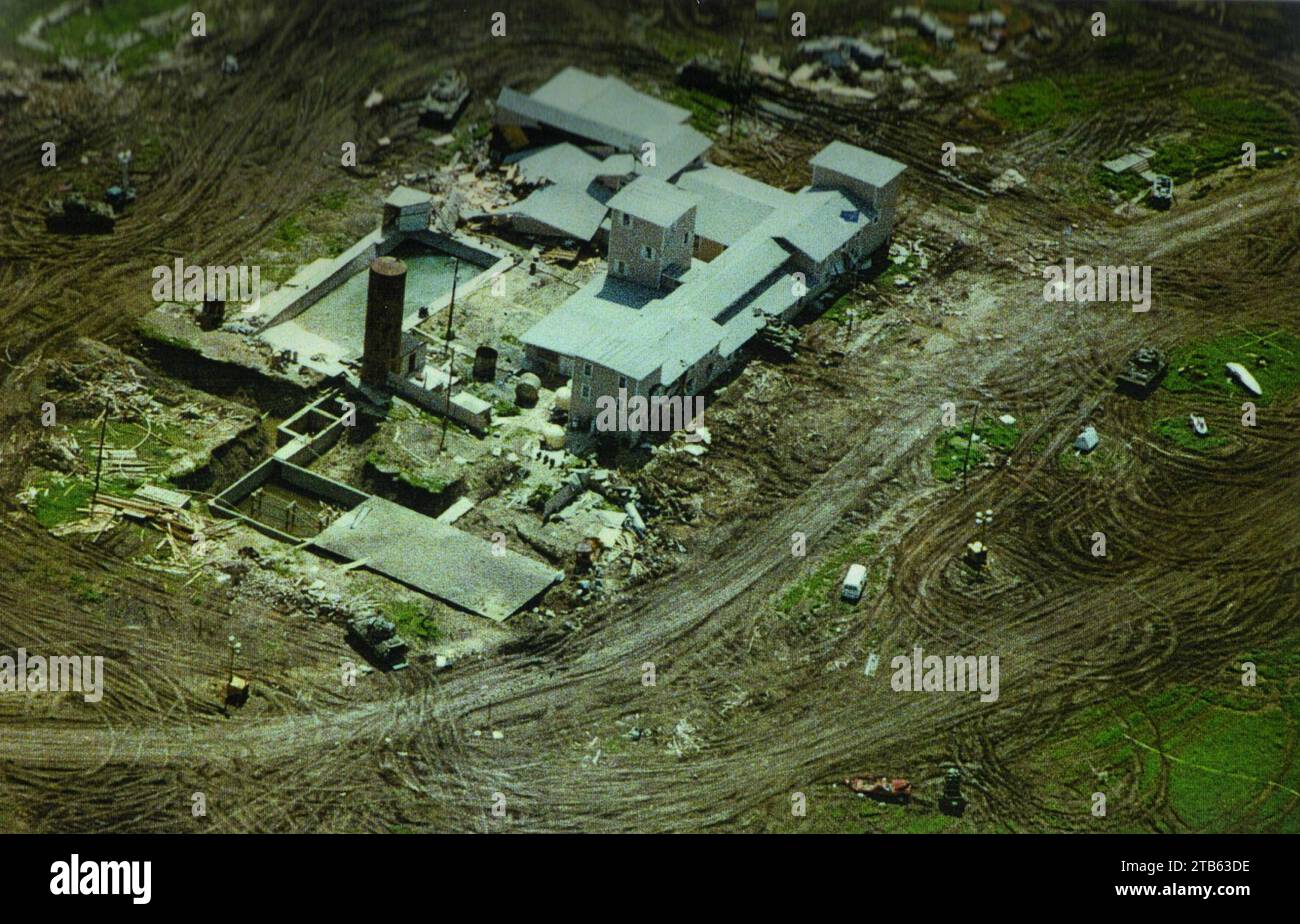 Waco Siege – FBI aerial photograph from April 19 1993 No. 17 Stock ...