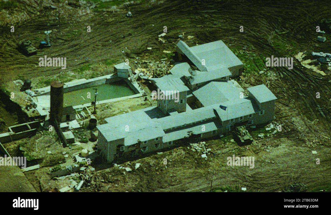 Waco Siege – FBI aerial photograph from April 19 1993 No. 18 Stock ...