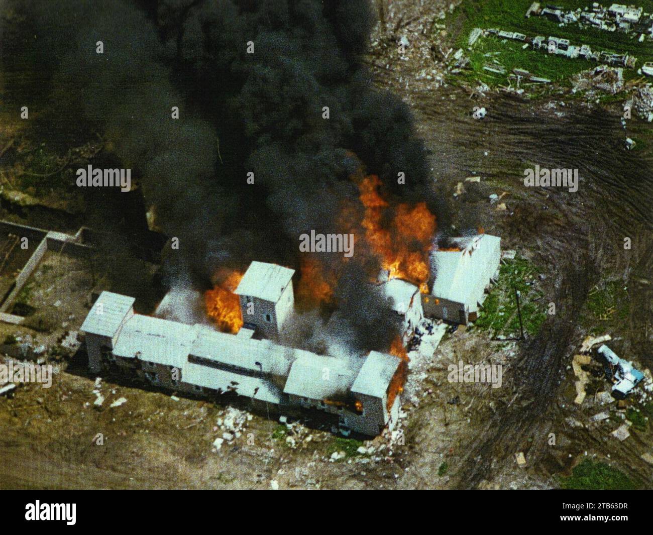 Waco Siege – FBI aerial photograph from April 19 1993 No. 19 Stock ...