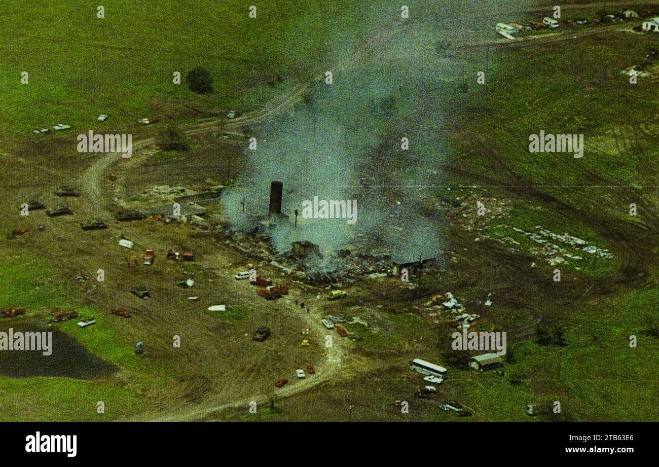 Waco Siege – FBI aerial photograph from April 19 1993 No. 20 Stock ...