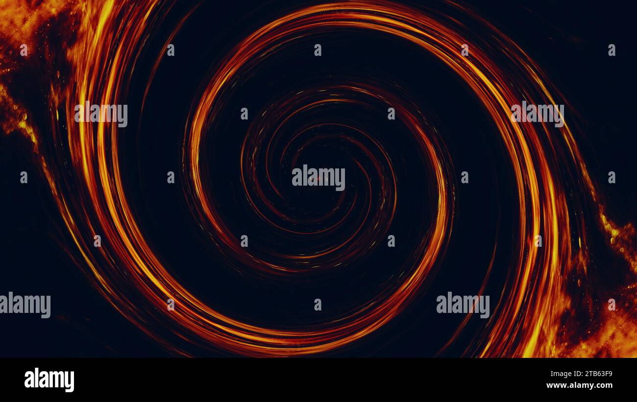 Fire spiral glowing vortex orange flame swirl dark Stock Photo - Alamy