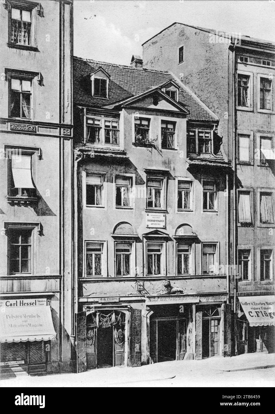 Wagnerhaus Leipzig Postkarte Stock Photo - Alamy
