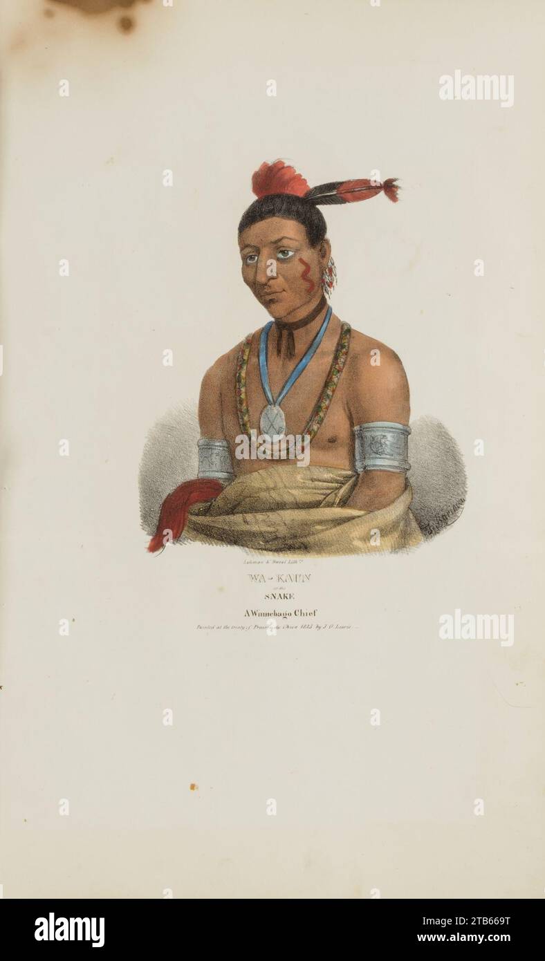 WA-KAUN or the Snake; A Winnebago Chief, from The Aboriginal Portfolio ...