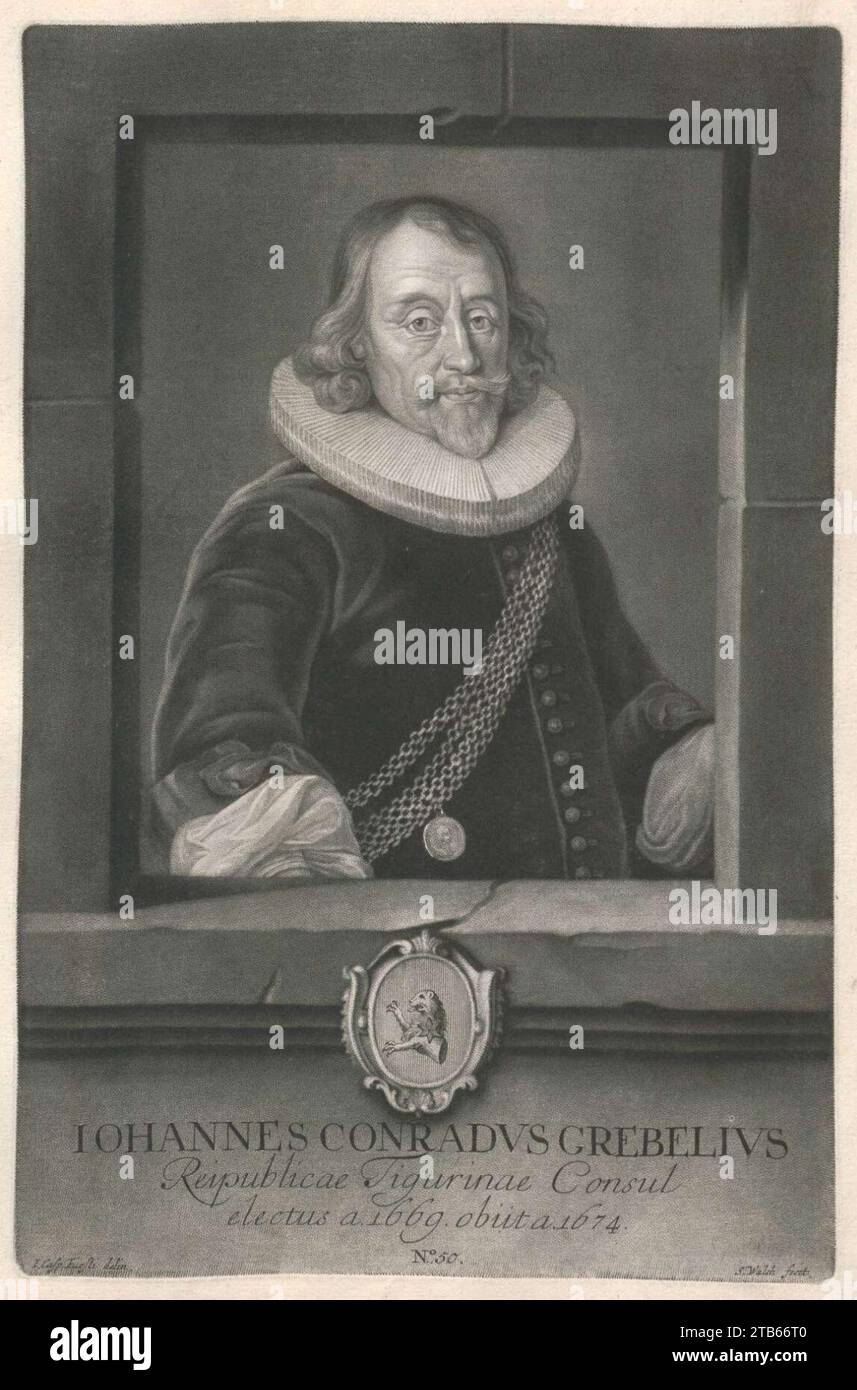 Walch Bürgermeister Zürich T50 Iohannes Conradus Grebelius Stock Photo ...