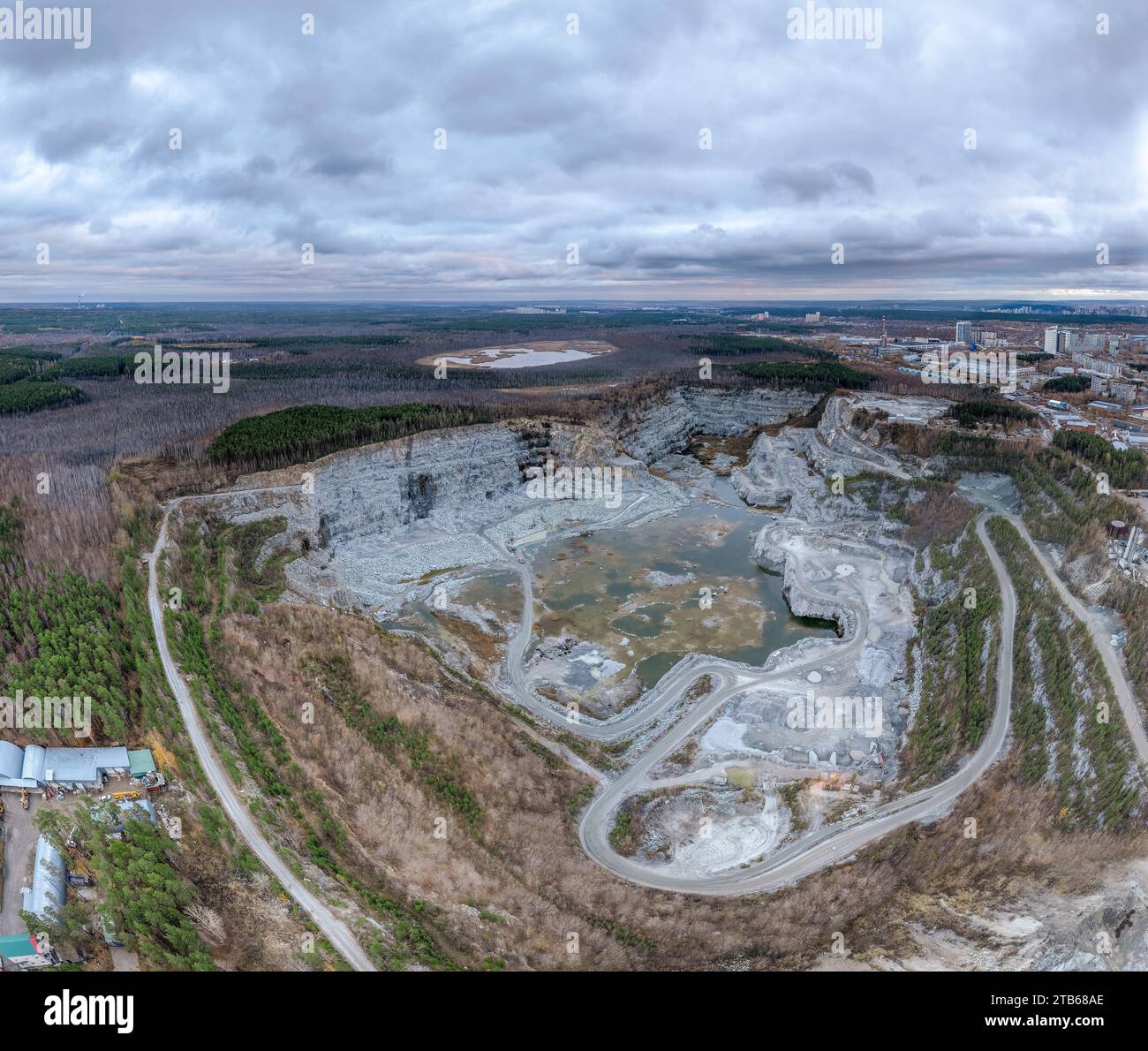 Aerial industrial quarry in autumn hi-res stock photography and images ...