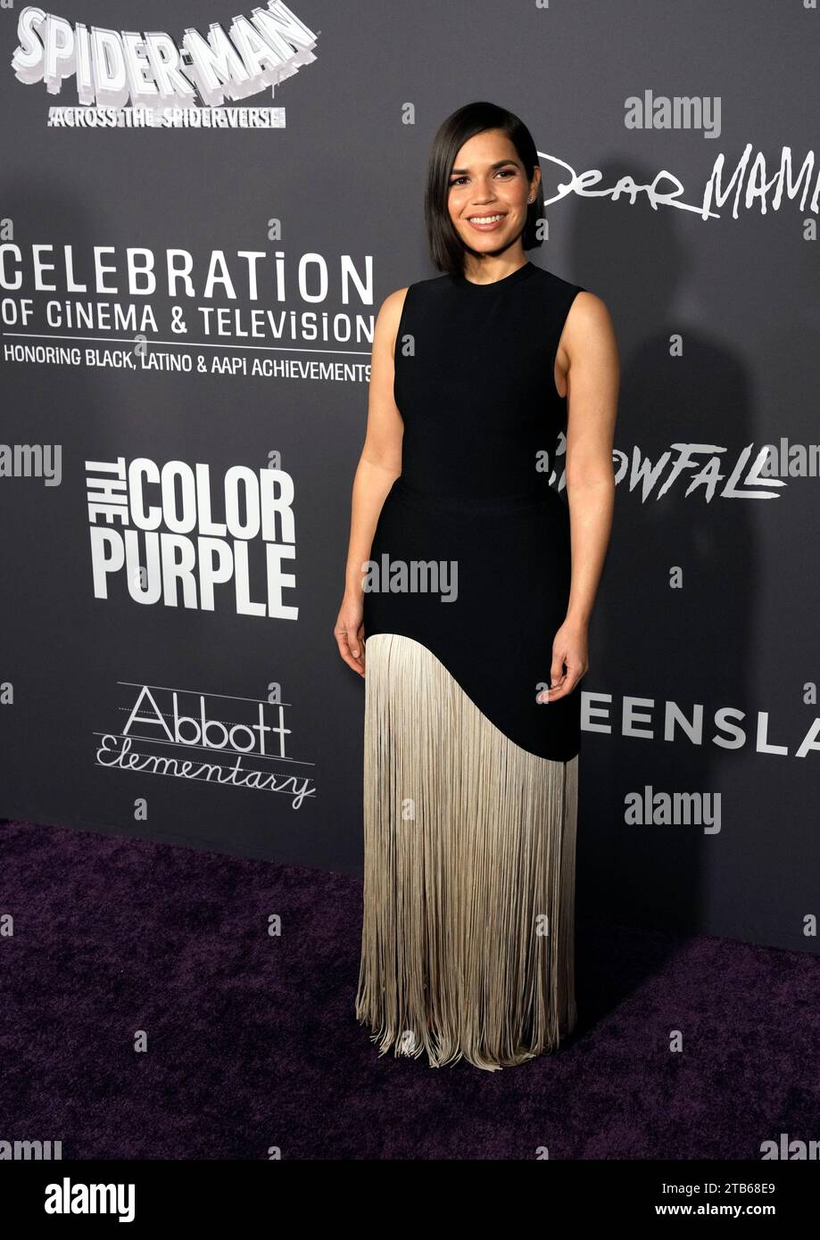 Actor America Ferrera, recipient of the Groundbreaker Award, poses at ...