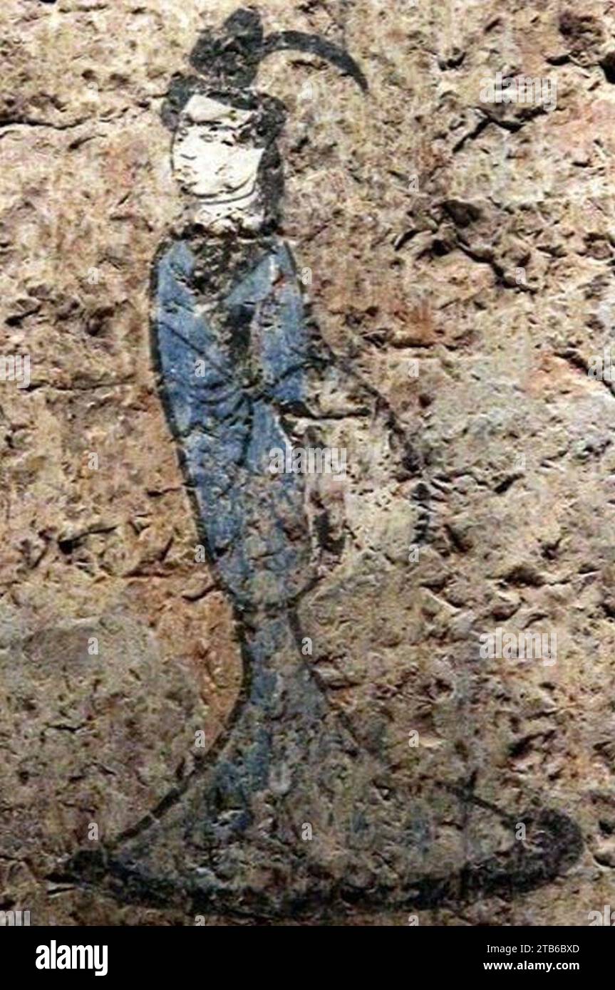 Wall Mural of a Female Figure, Han Tomb in Tung-p'ing County (東平縣 Stock ...