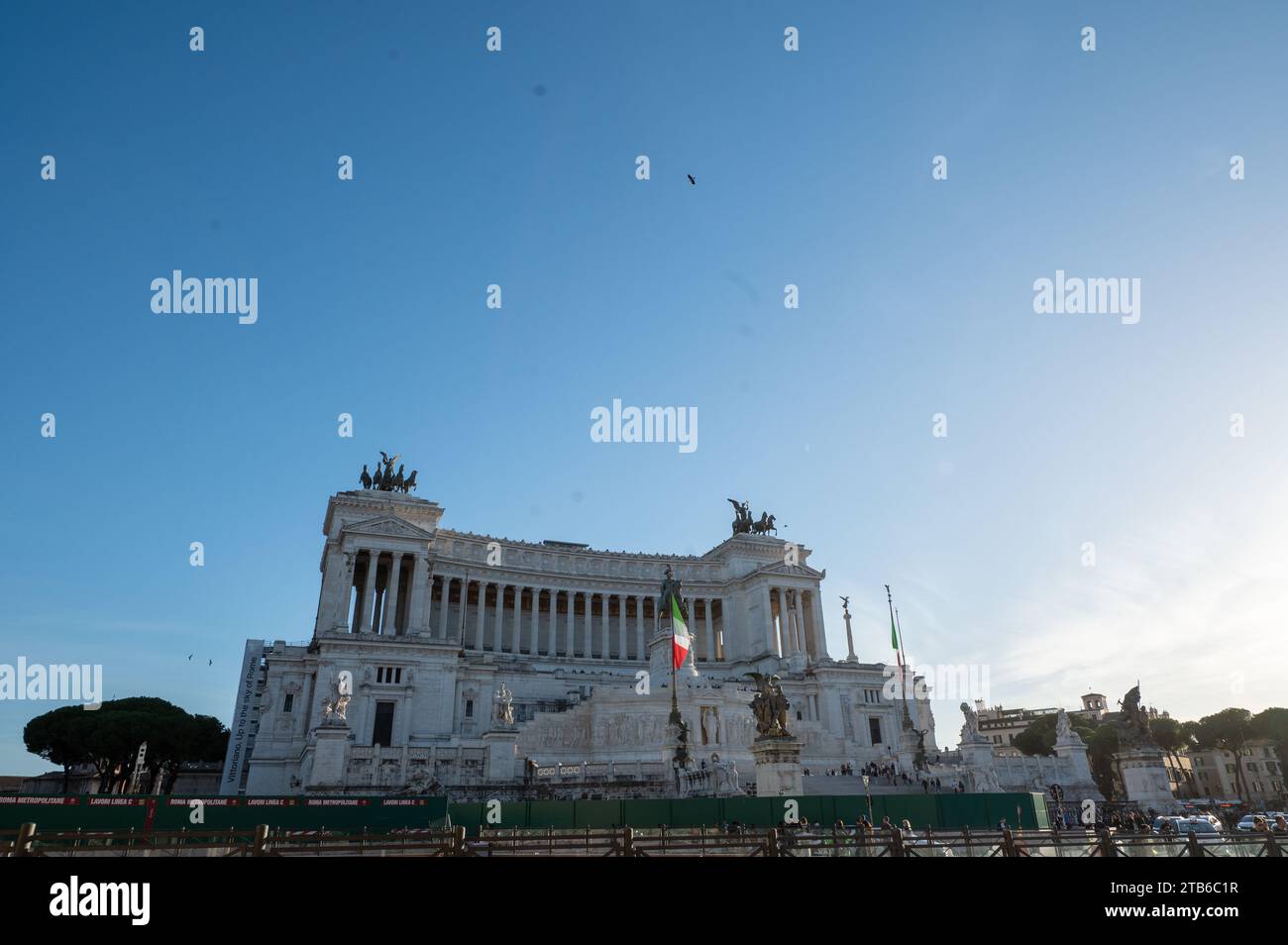 Roma, Italy : 2023 November 13 : Exterior panorama of the Altar of the ...