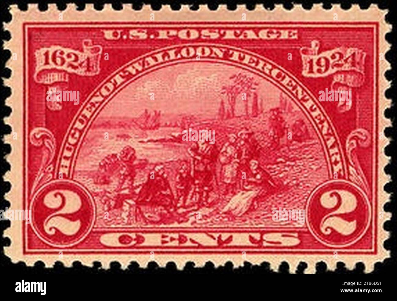 Walloons landing 1924 U.S. stamp.1 Stock Photo - Alamy