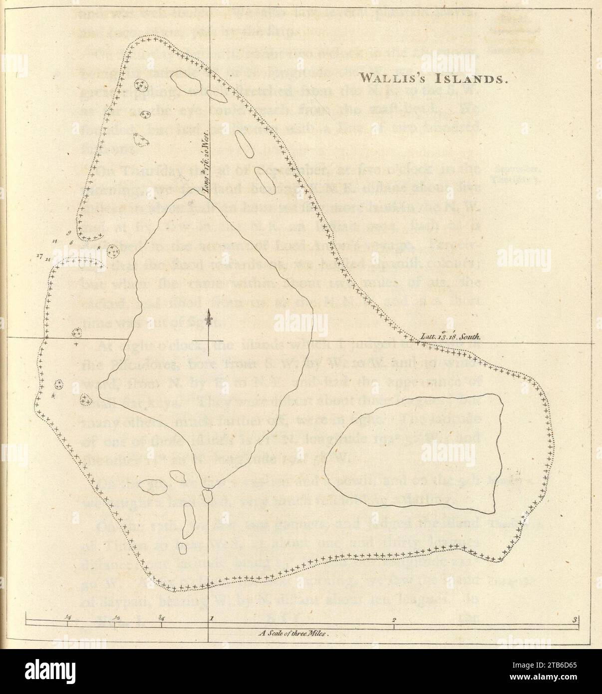 Wallis's islands map, 1773 Stock Photo - Alamy