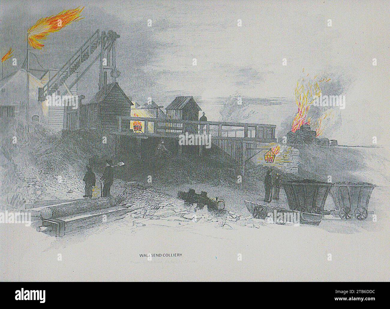 Wallsend colliery flare Stock Photo - Alamy