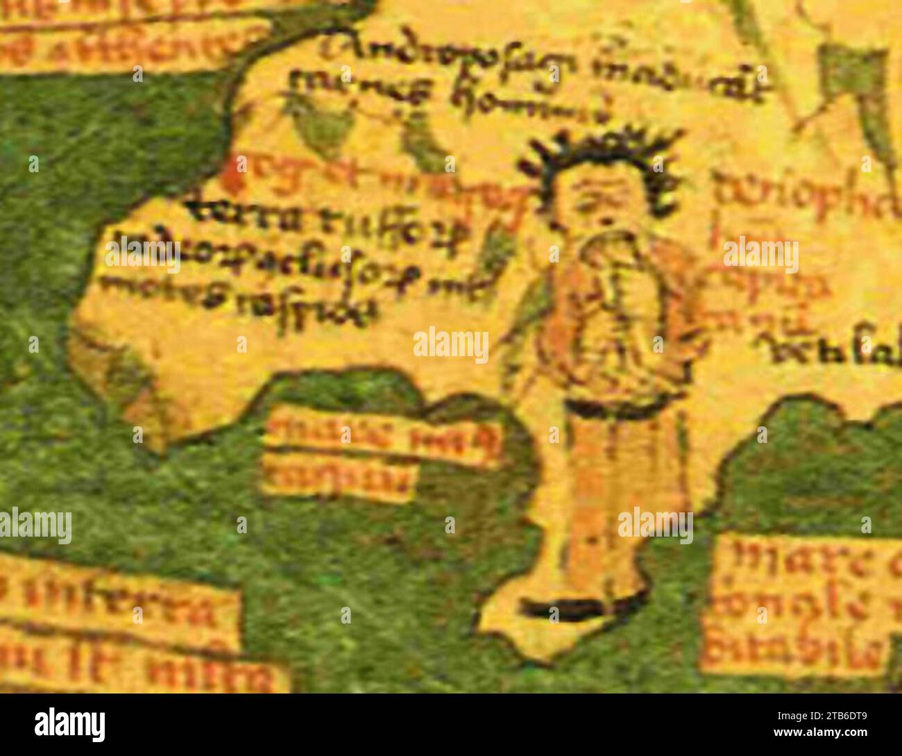 Walsperger - Mappa mundi - Detail Red Jews Stock Photo - Alamy