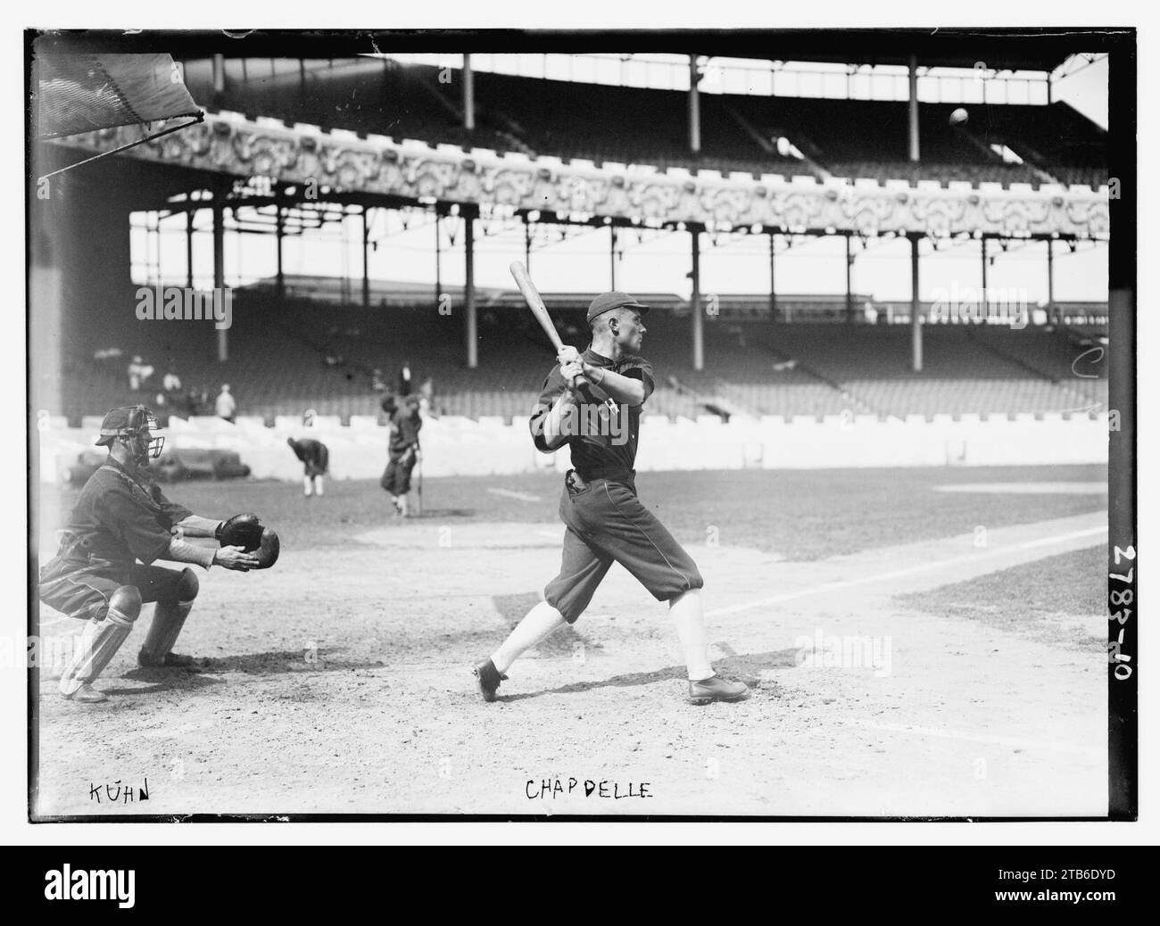 Walt Kuhn, catcher & Larry Chappell, Chicago AL, at the Polo Grounds ...