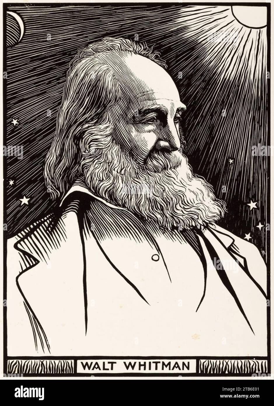 Walt Whitman Woodcut by Robert Bryden Stock Photo - Alamy