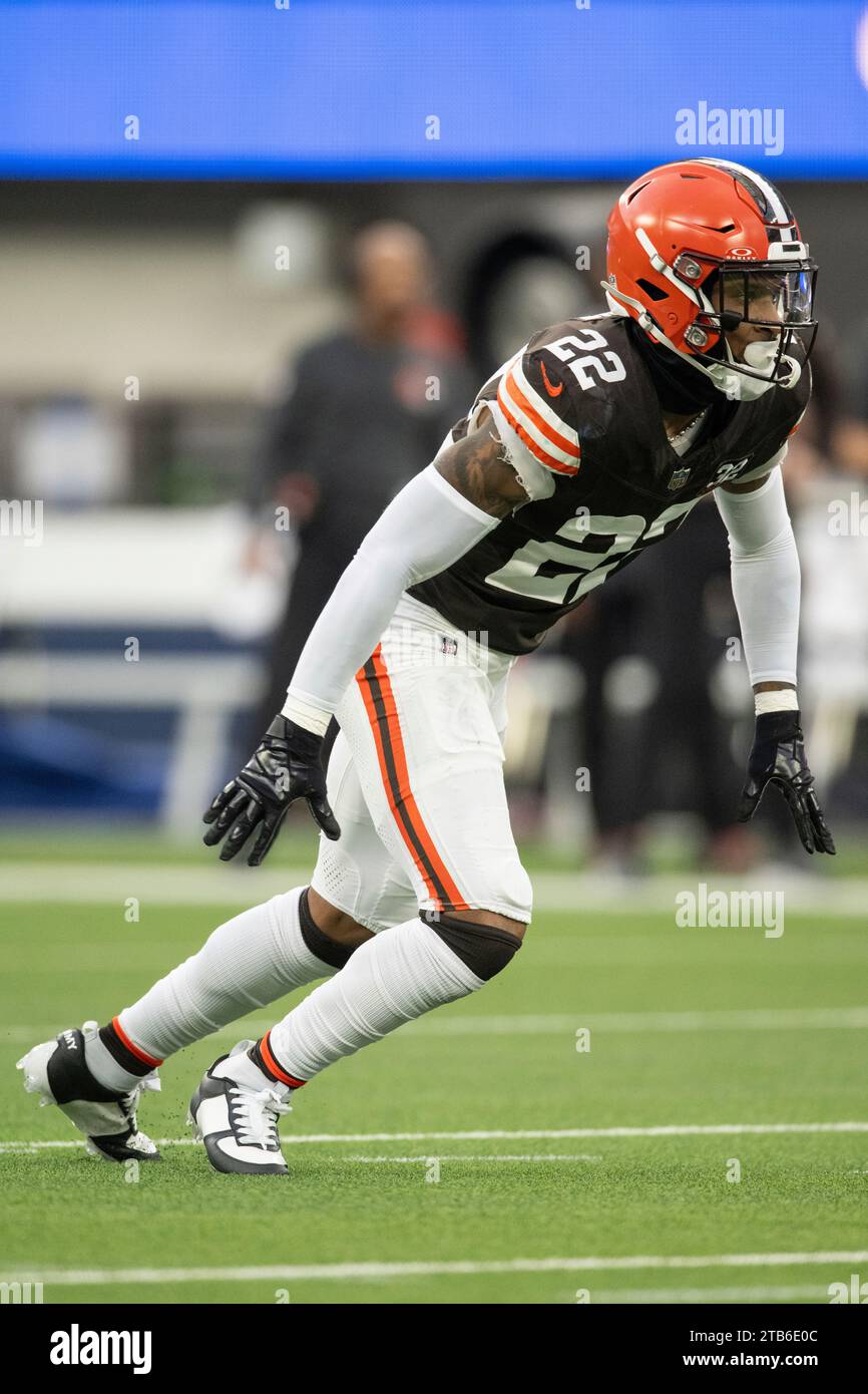 Cleveland Browns safety Grant Delpit (22) takes his stance during an ...
