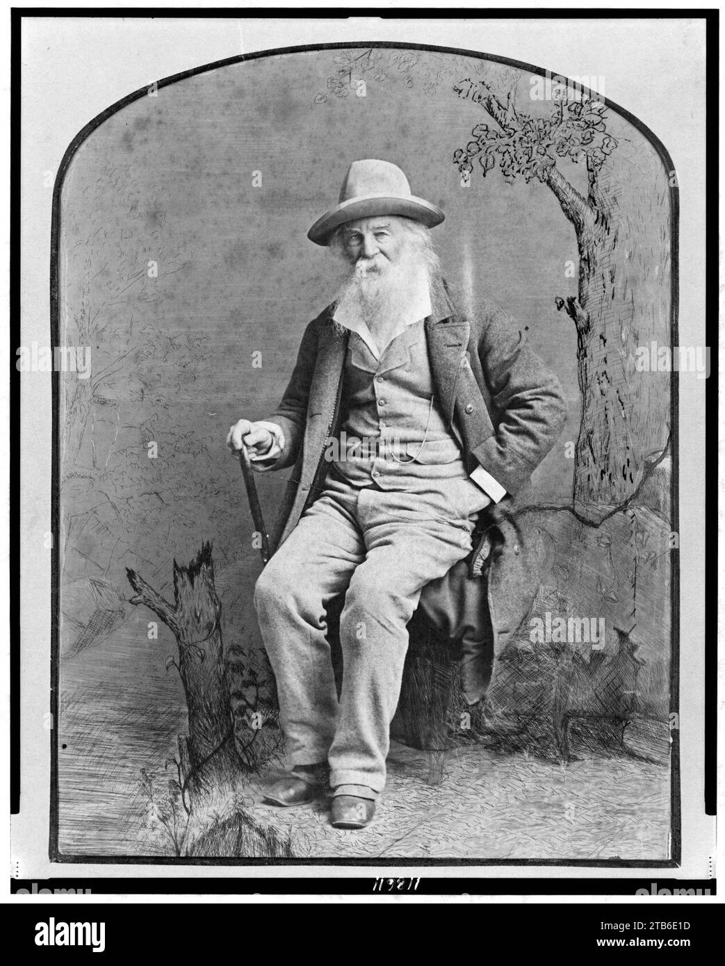 Walt Whitman, full-length portrait, seated, facing slightly left, at ...
