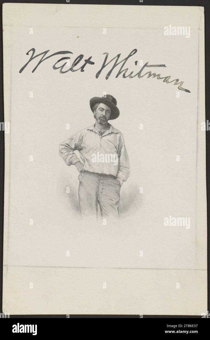 Walt Whitman, three-quarter length portrait, facing front, as a young ...