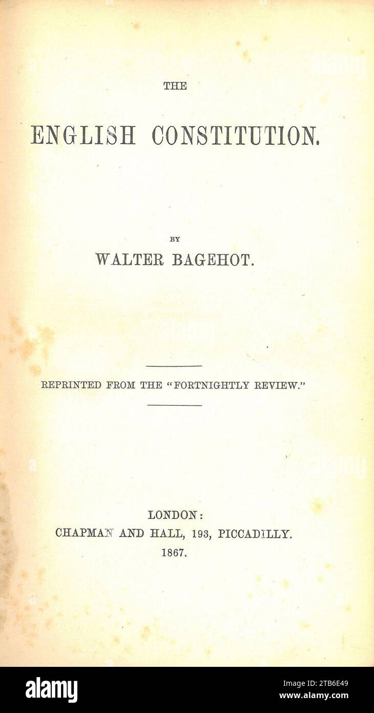 Walter bagehot the english constitution hi-res stock photography and ...