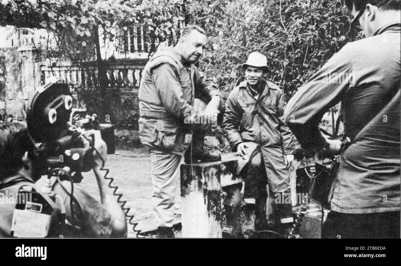 Walter Cronkite conducts an interview in Hue, Vietnam (February 1968 ...