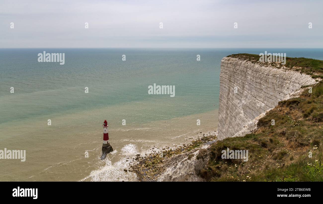 The Beachy Head Lighthouse and Cliff, near Eastbourne, East Sussex ...