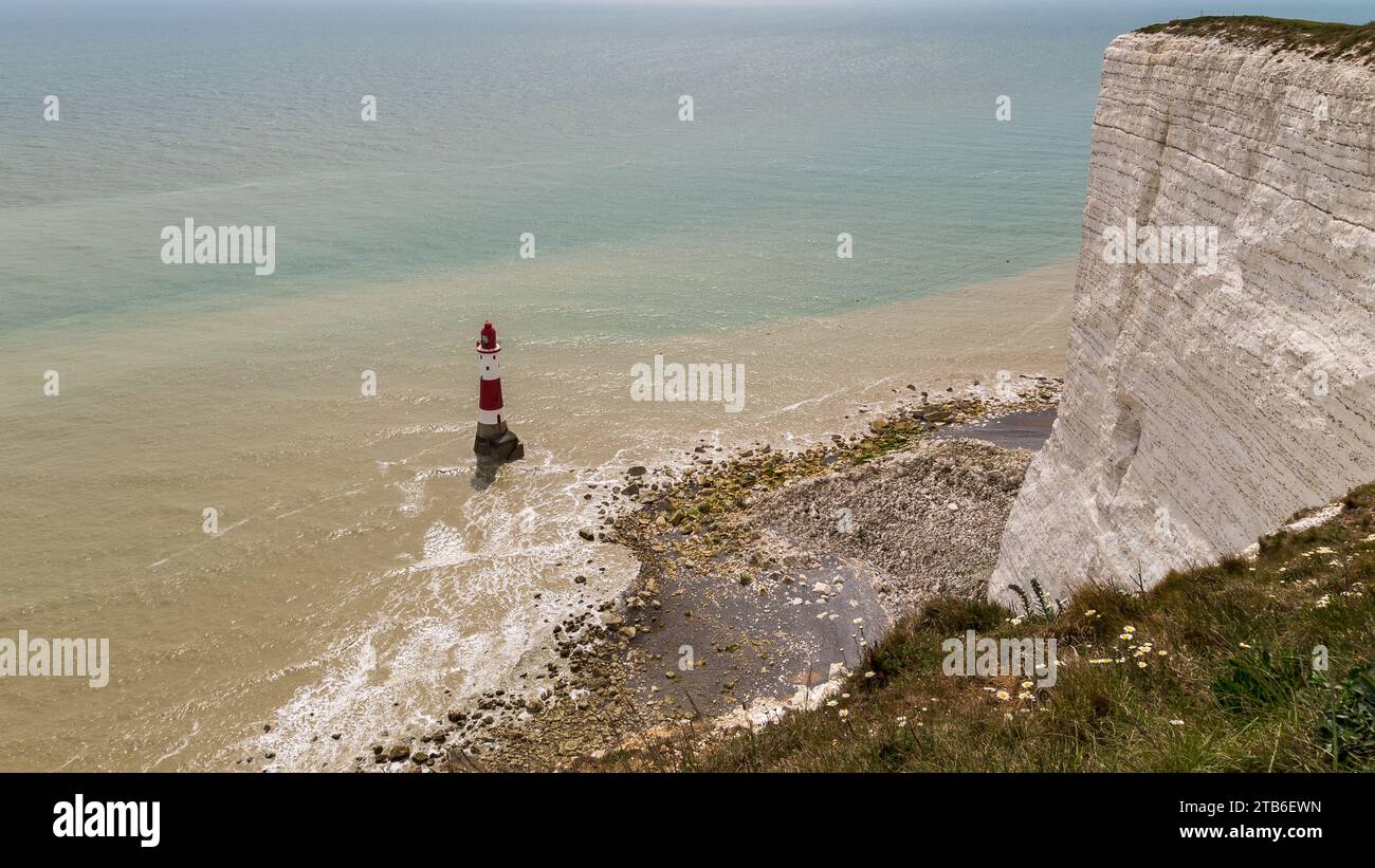 The Beachy Head Lighthouse and Cliff, near Eastbourne, East Sussex ...