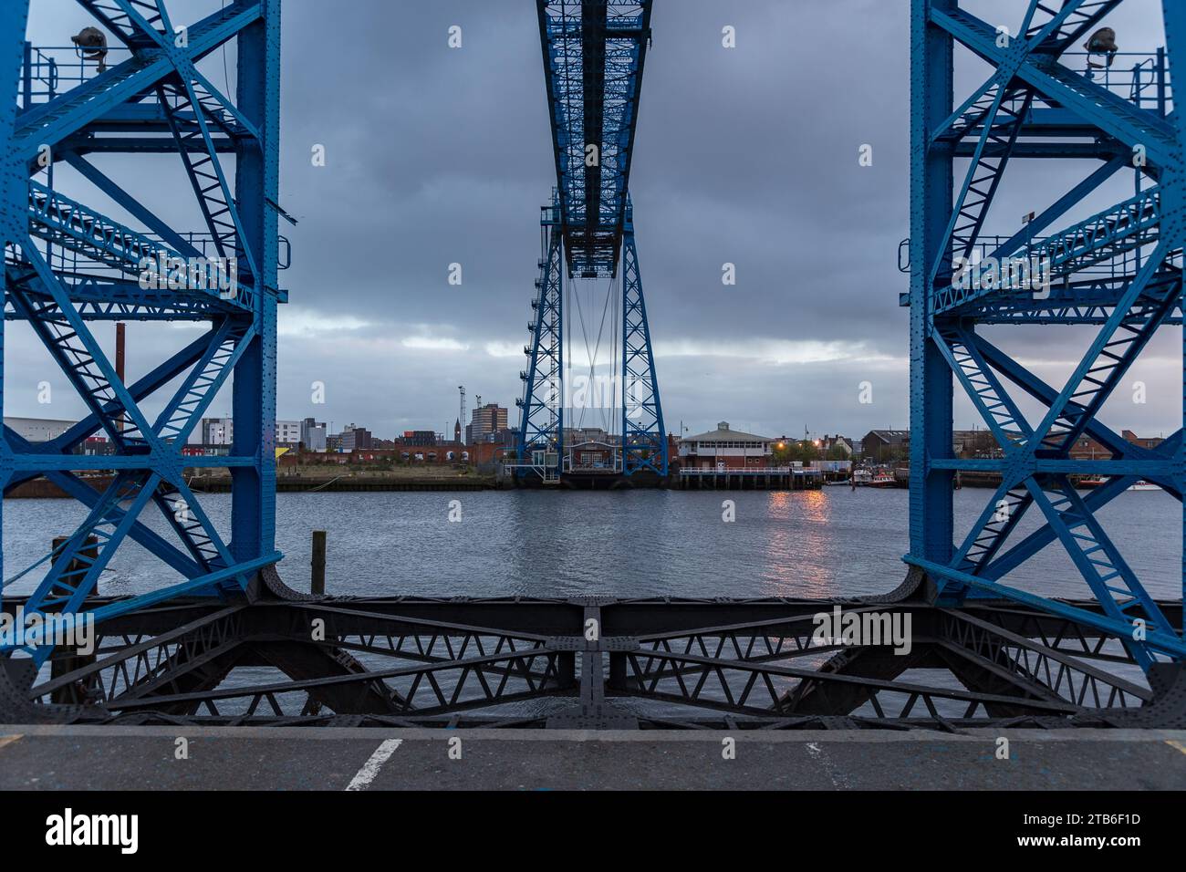 Evening mood at the Transporter Bridge, Middlesbrough, England, UK ...