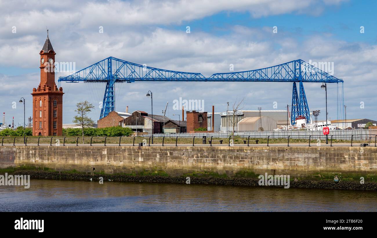 View from the Middlesbrough Docks to the Transporter Bridge ...