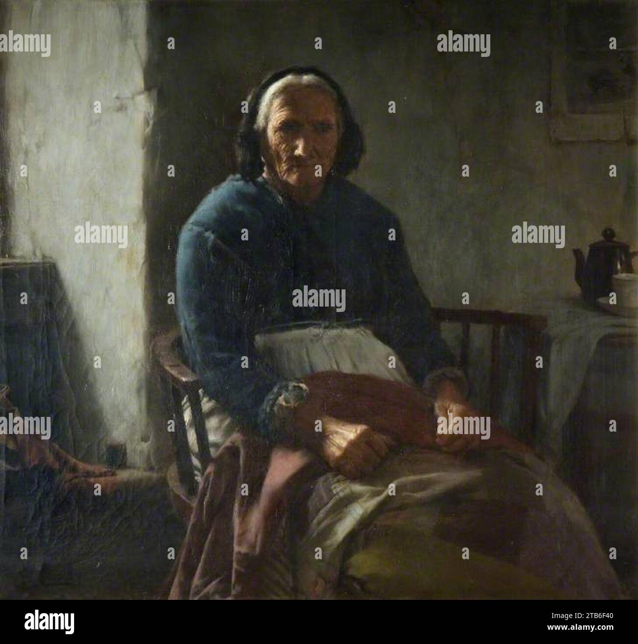 Walter Langley (1852-1922) - An Old Cornish Woman Stock Photo - Alamy