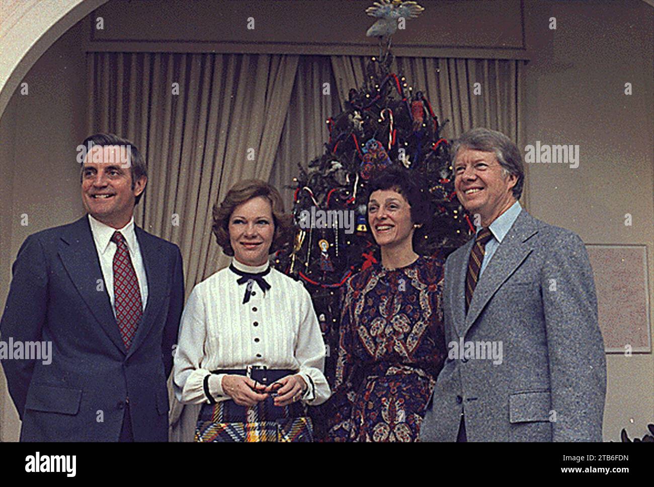 Walter Mondale, Rosalynn Carter, Joan Mondale and Jimmy Carter Stock ...