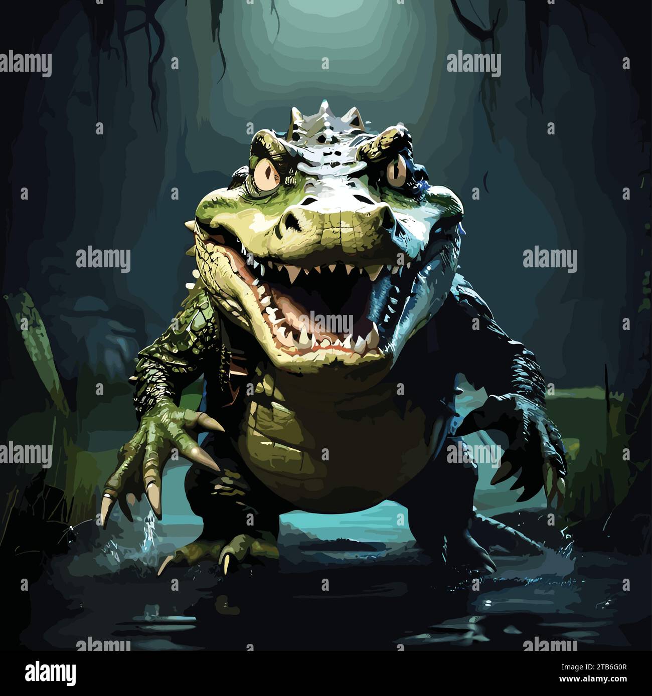 Laughing crocodile Stock Vector Images - Alamy