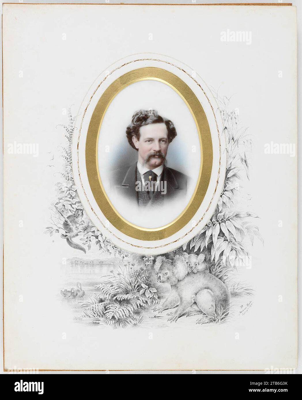 Walter Russell Hall (portrait) with vignette drawn by Helena Forde ...